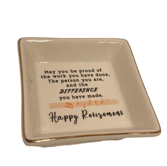 Accents | Nice Retirement Commemorative Square Porcelain Trinket Dish ...